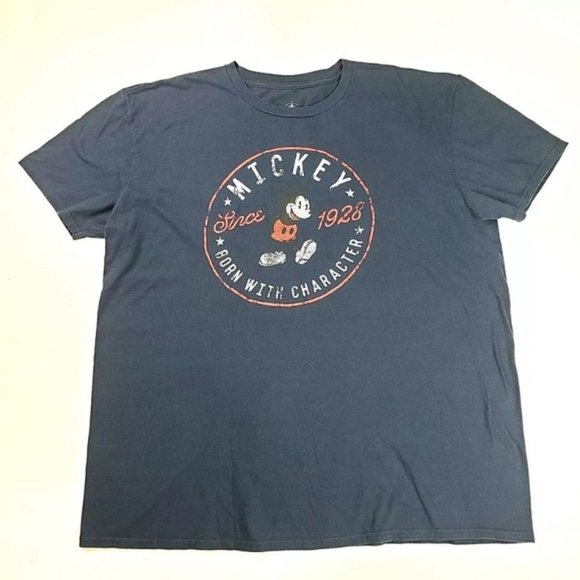 Disney | Shirts | Walt Disney World Mickey Born With Character Shirt ...